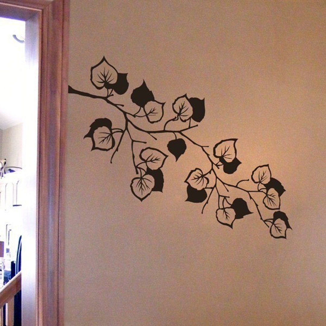 Ivy Branch Decal, Vine With Leaves Vinyl Decal, Wall Art Design ...