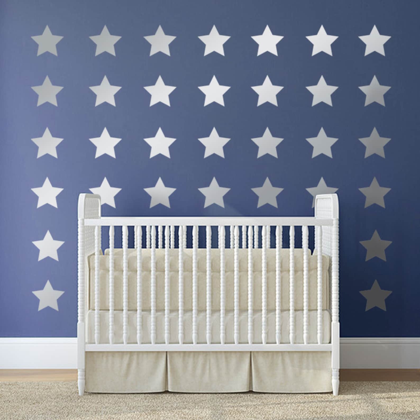 Star Decals, Silver Stars, Wall Decal Sets, Nursery Decor, Modern ...
