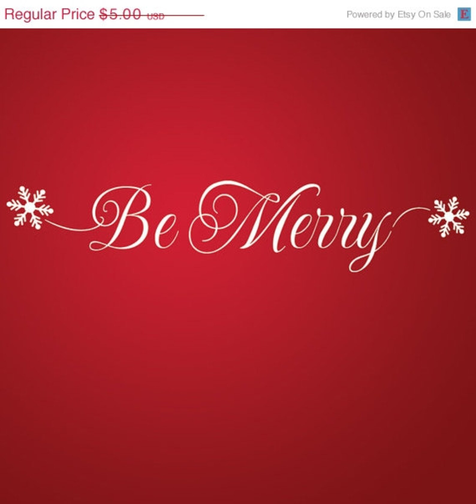 Be Merry Decal Front Door Decal Be Merry Christmas Decal - Etsy