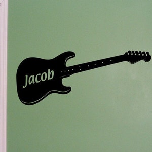 Personalized Guitar Vinyl Decal, Guitar Name Decal, Name Monogram for ...