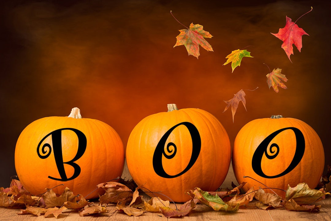 Pumpkin Decor, BOO Decal, Halloween Vinyl Wall Decal, Decoration for ...