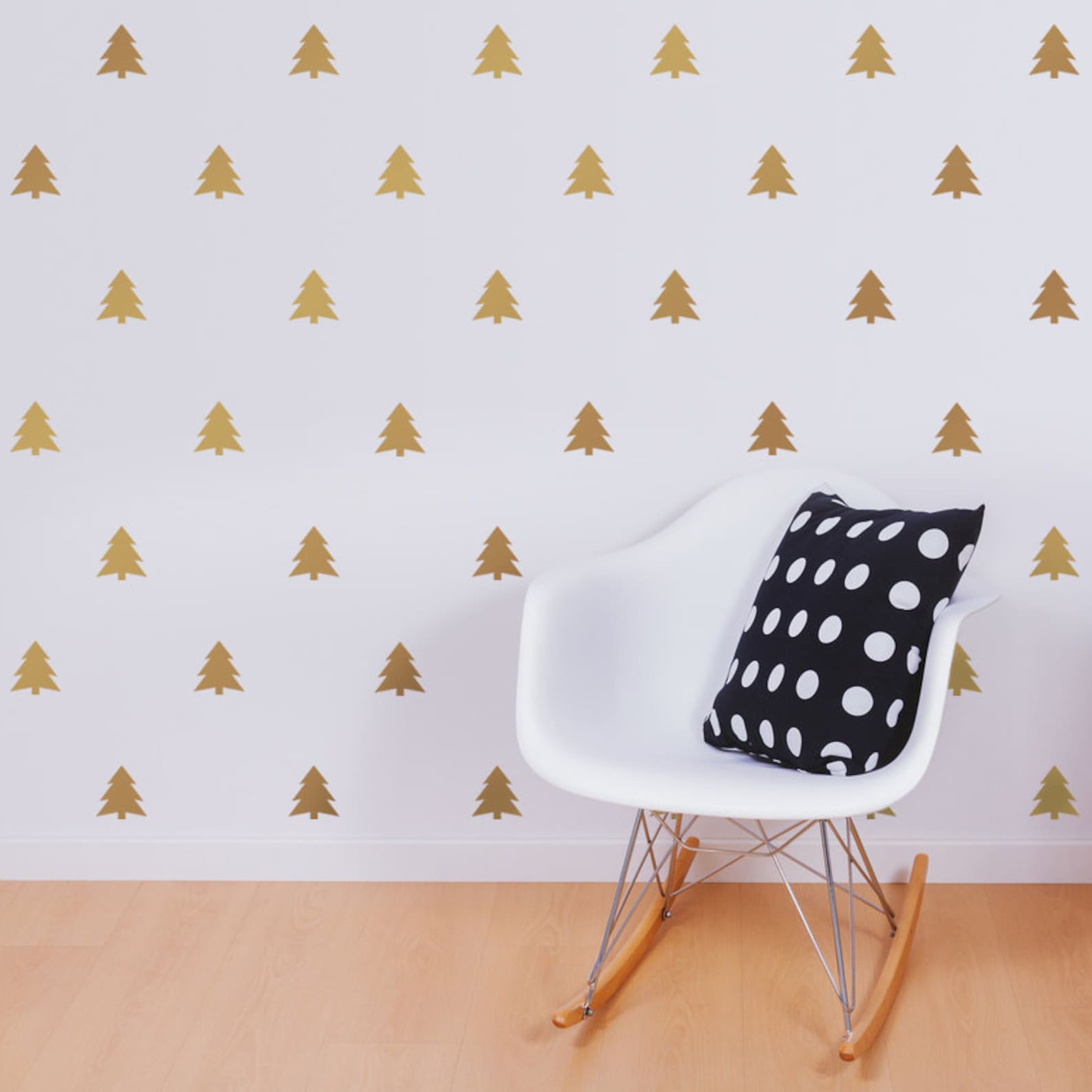 Pine Tree Decal Set Gold Decals Fir Tree patterned decal | Etsy