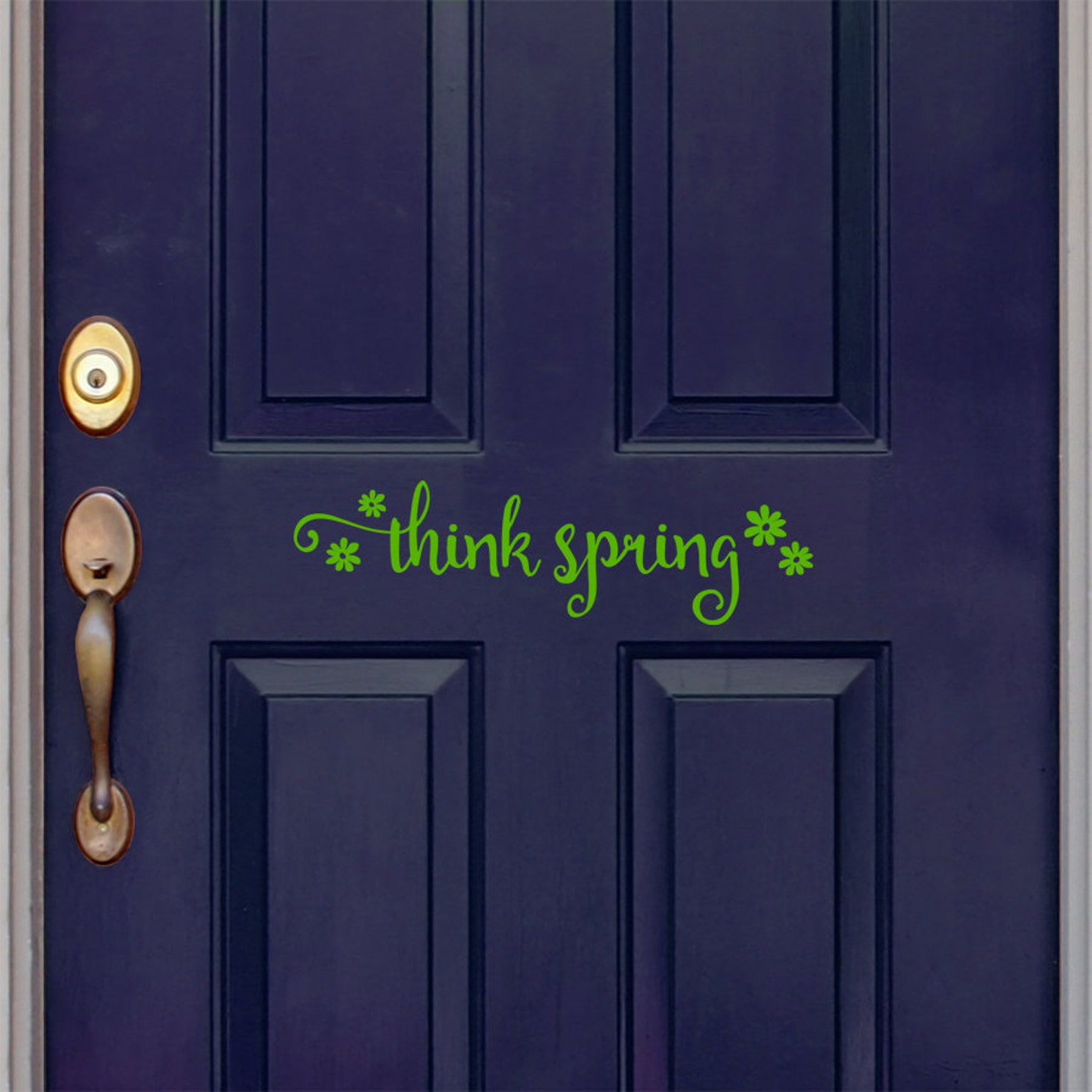 Front Door Decal, Think Spring, Seasonal Decals for Door, Wall and ...
