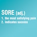 Sore Definition Decal, Fitness Motivation, Sport Decal, Workout Room ...