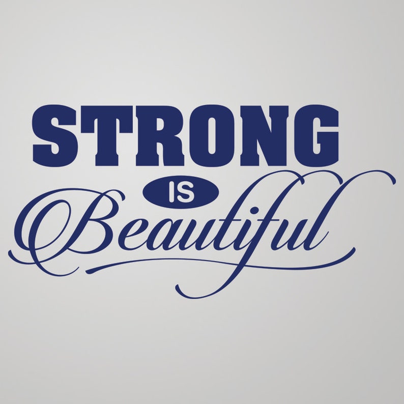 Strong is Beautiful Vinyl Wall Words Fitness Decal Workout | Etsy