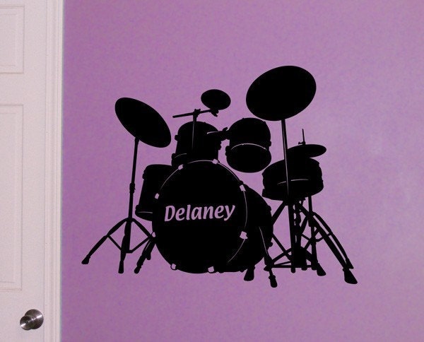 Personalized Drum Set Vinyl Decal - Etsy