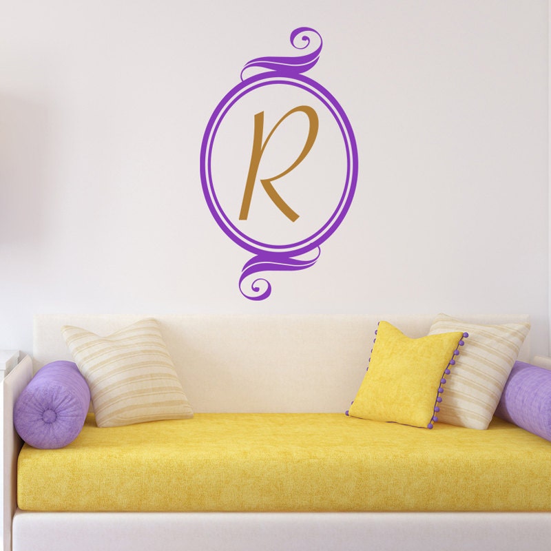 Monogram Wall Decal Initial Wall Decal Personalized - Etsy