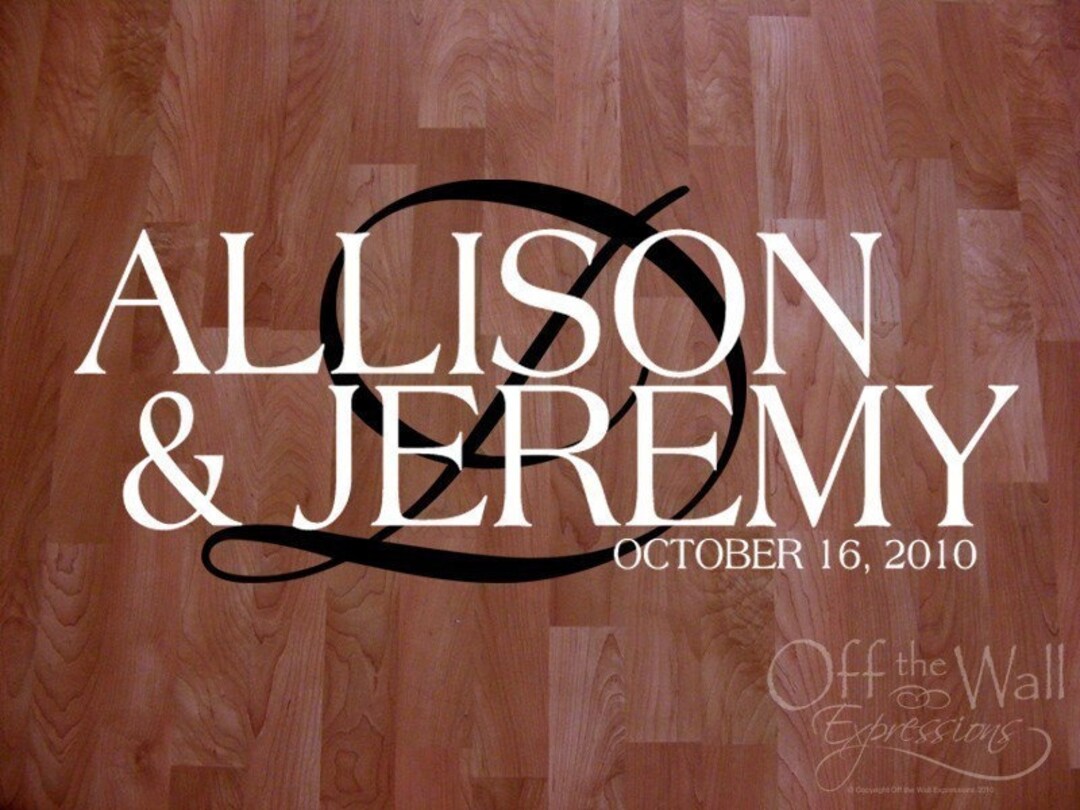 Wedding Dance Floor Decal, Wedding Monogram Decal, Vinyl Floor Decals ...