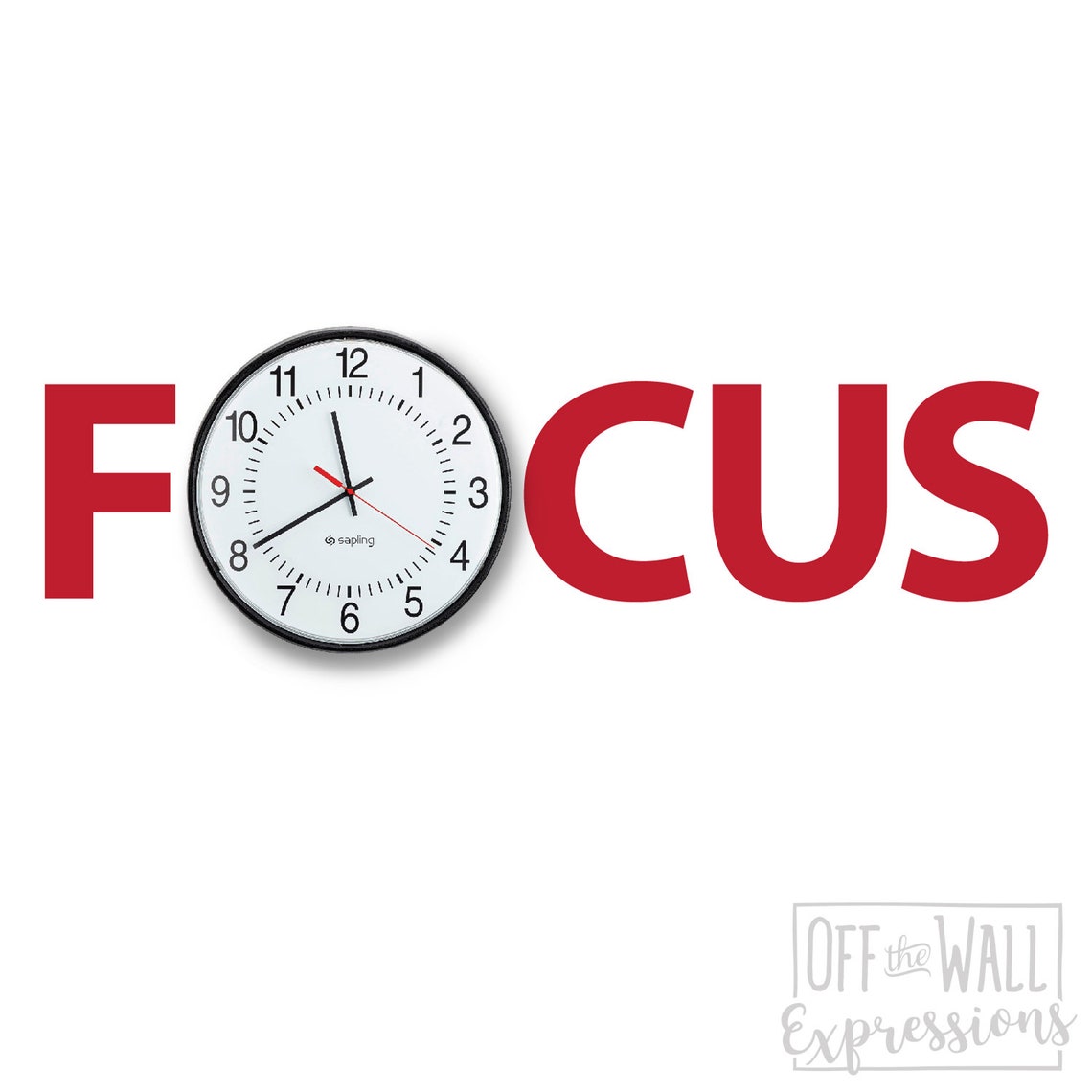 Focus Classroom Decal Clock Wall Decal Stay Focused Decal - Etsy