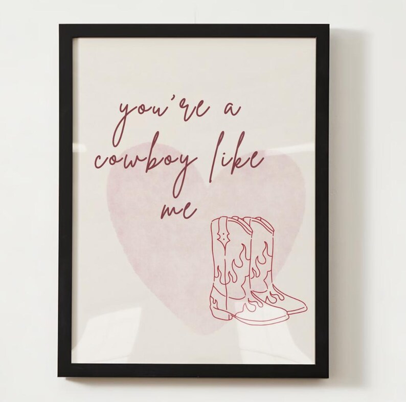Cowboy Like Me Taylor Swift Lyric Art - Etsy