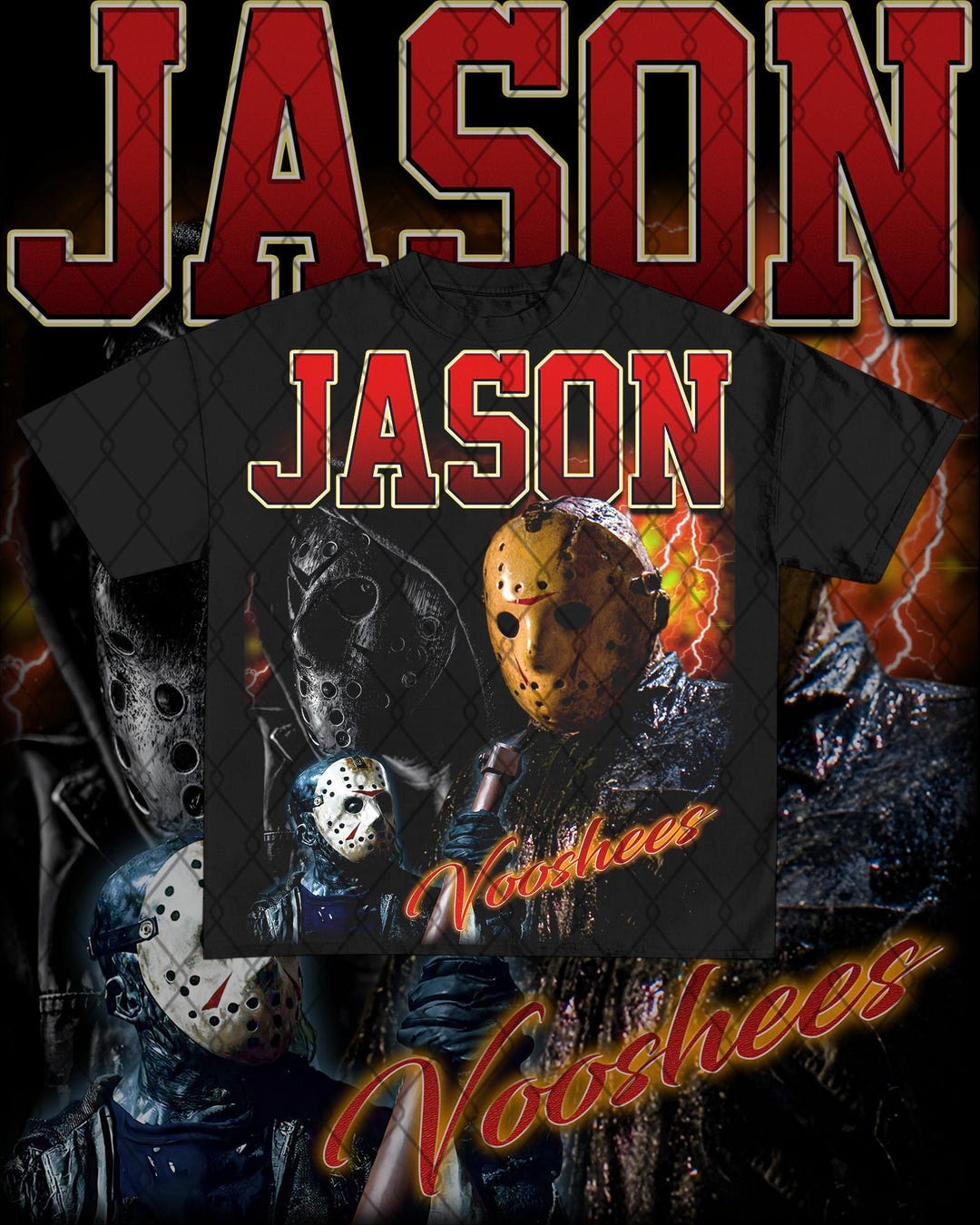 Jason Voorhees PNG Digital Download, DTF Transfer Print, Bootleg Shirt ...