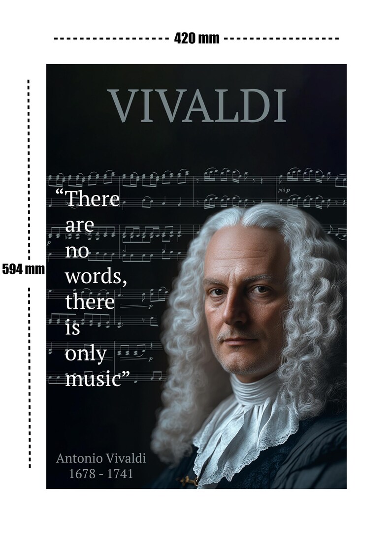 ANTONIO VIVALDI, Printable Poster, Music Gift, Infographic, Educational ...