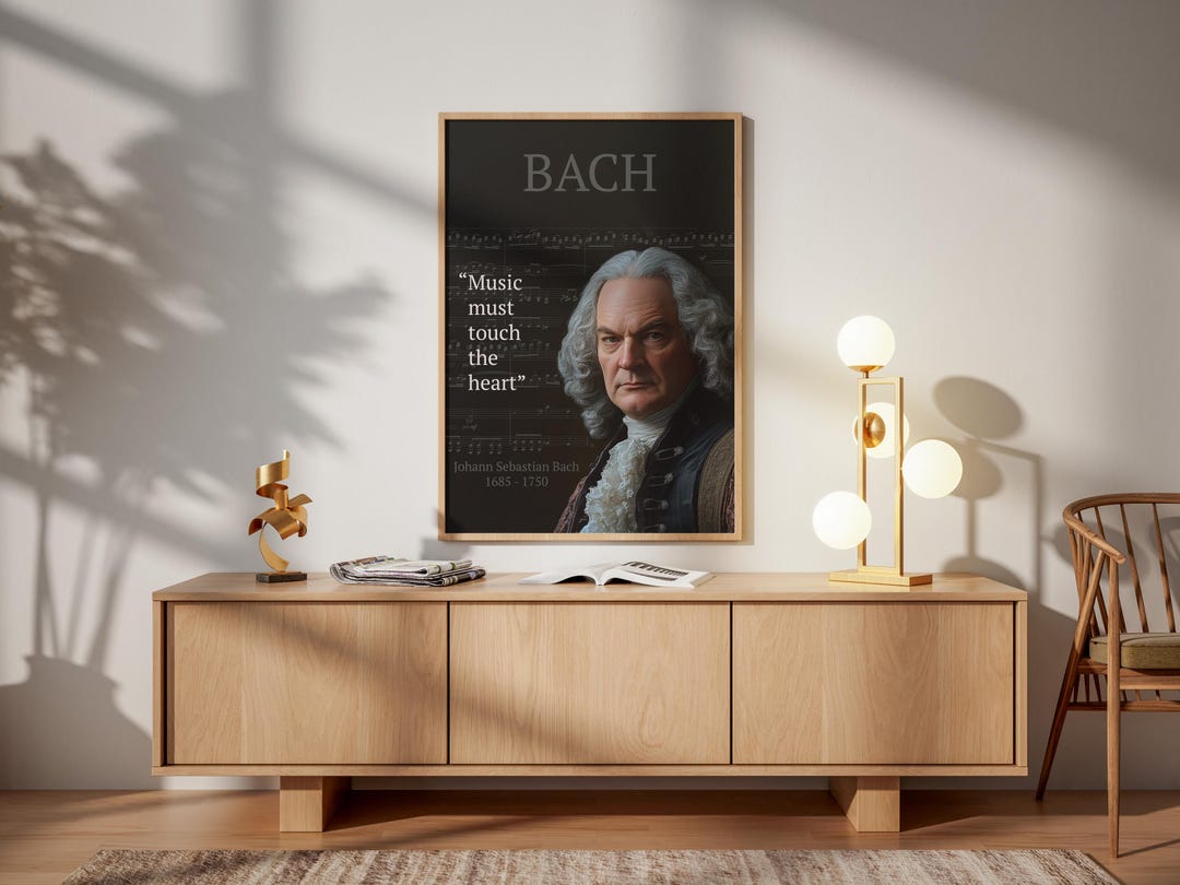 JOHANN SEBASTIAN BACH, Printable Poster, Music Gift, Infographic ...