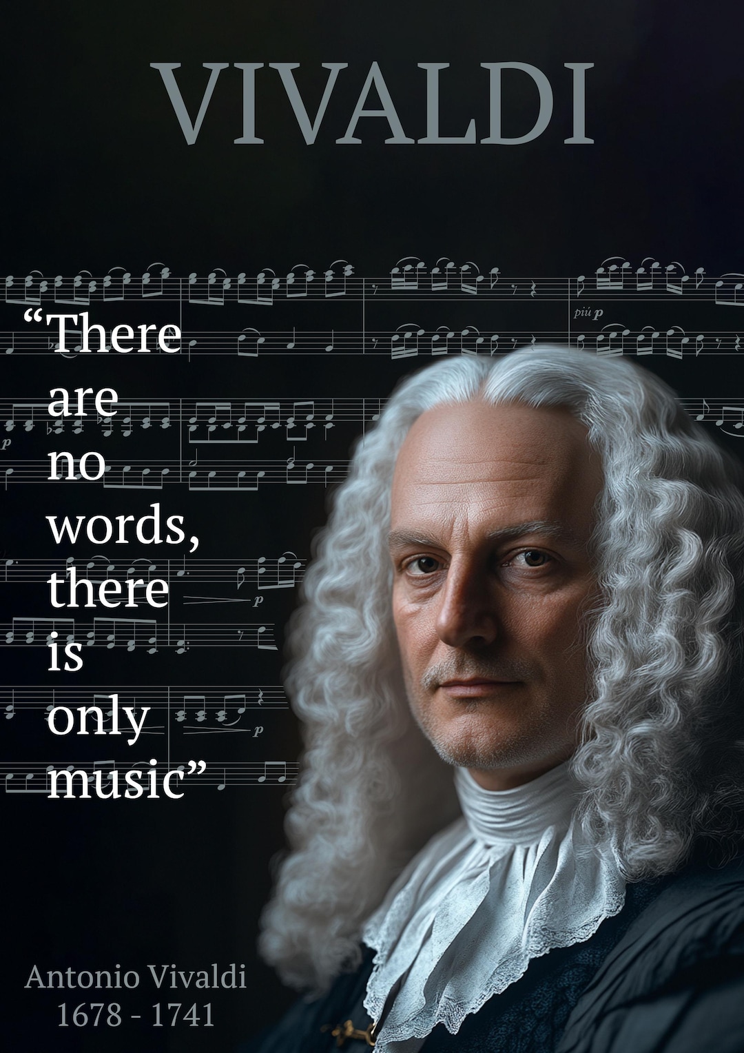 ANTONIO VIVALDI, Printable Poster, Music Gift, Infographic, Educational ...