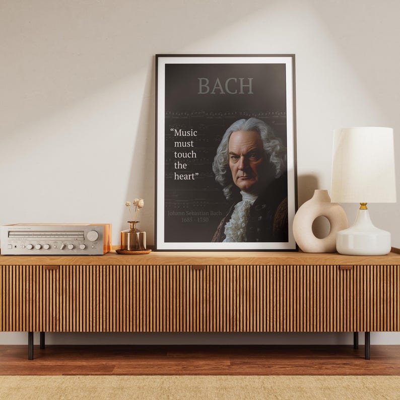 JOHANN SEBASTIAN BACH, Printable Poster, Music Gift, Infographic ...