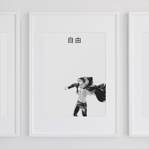 Art mural Eren Yeager, affiche minimaliste, affiche AOT, décoration ...