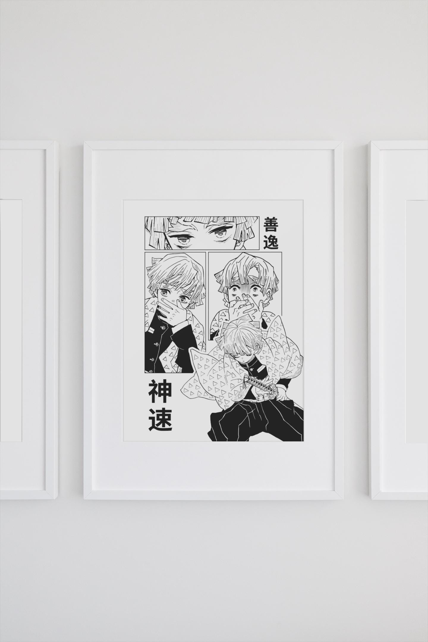 Zenitsu Demon Slayer Poster, Zenitsu Agatsuma, Kimetsu No Yaiba Poster ...