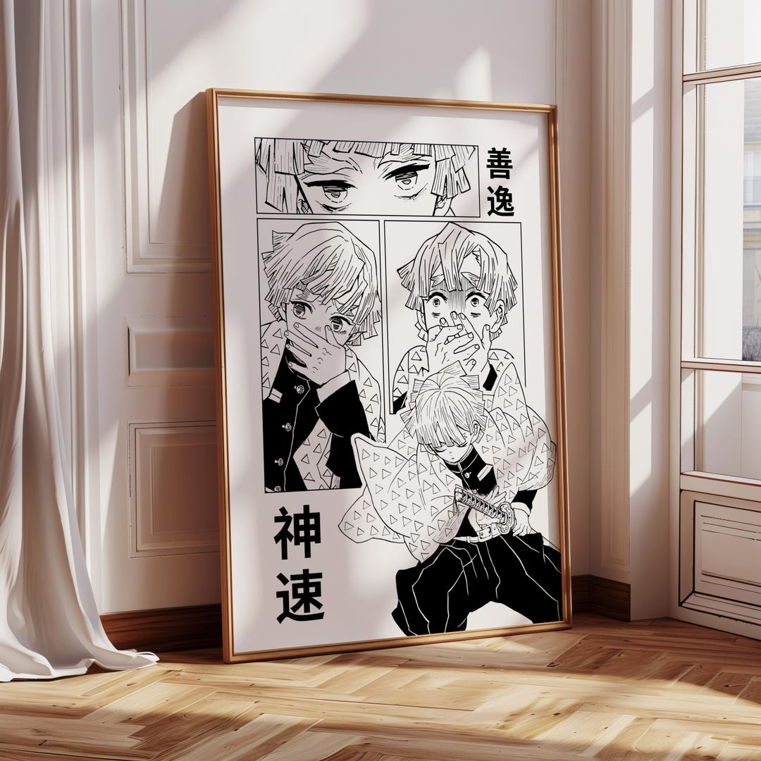 Zenitsu Demon Slayer Poster, Zenitsu Agatsuma, Kimetsu No Yaiba Poster ...