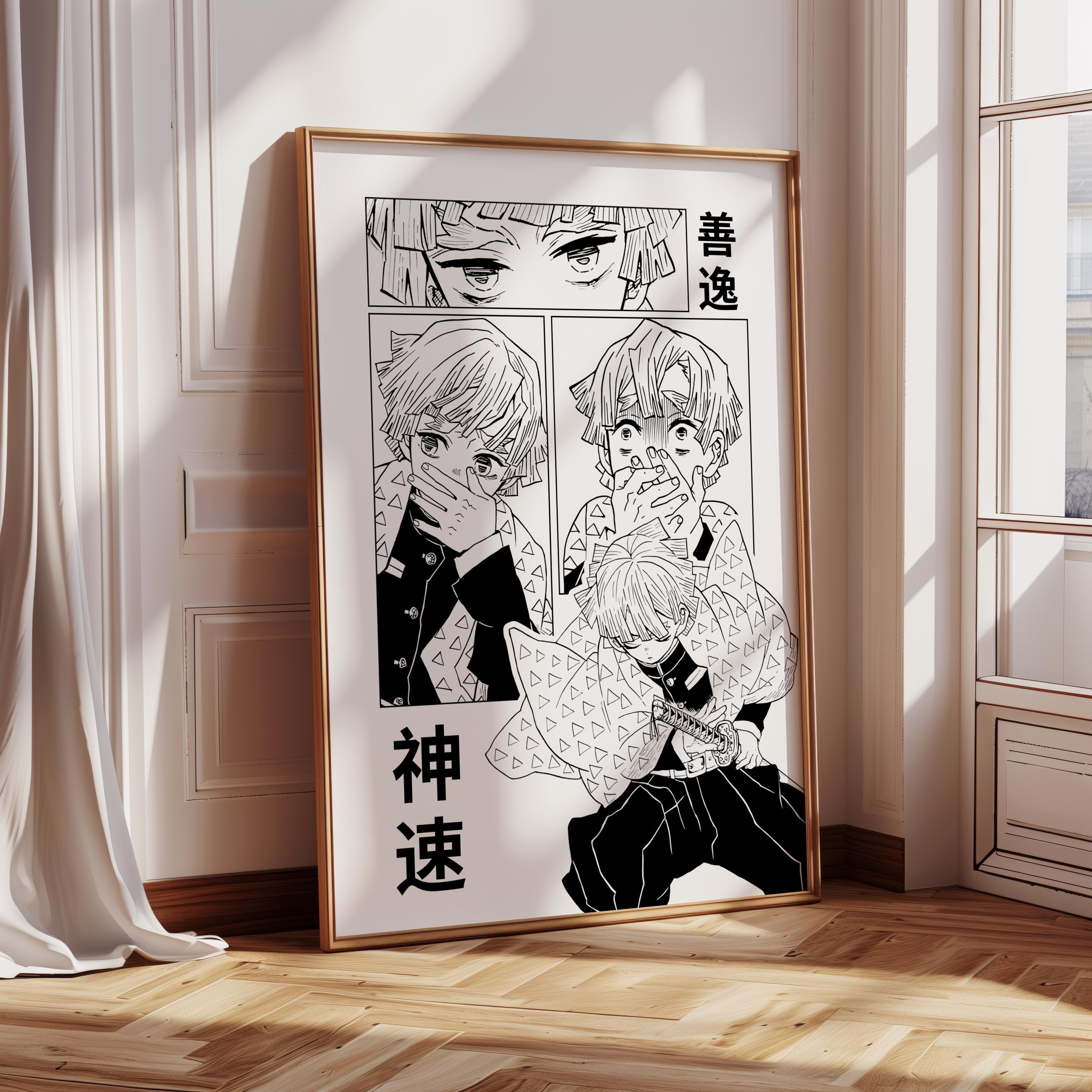 Zenitsu Demon Slayer Poster, Zenitsu Agatsuma, Kimetsu No Yaiba Poster ...