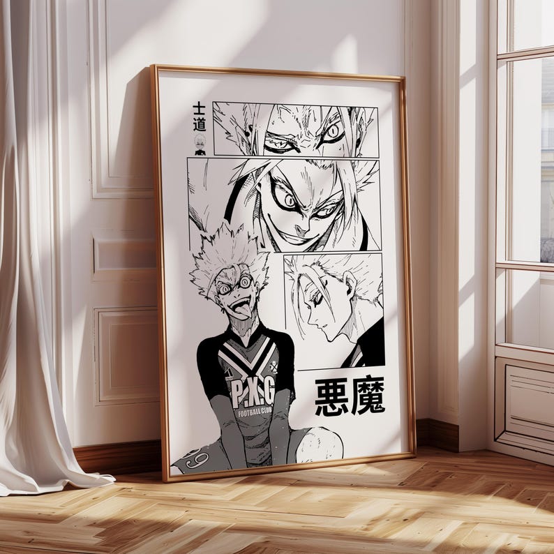 Blue Lock 8 Poster Set, Blue Lock Poster, Anime Wall Print, Isagi Blue ...