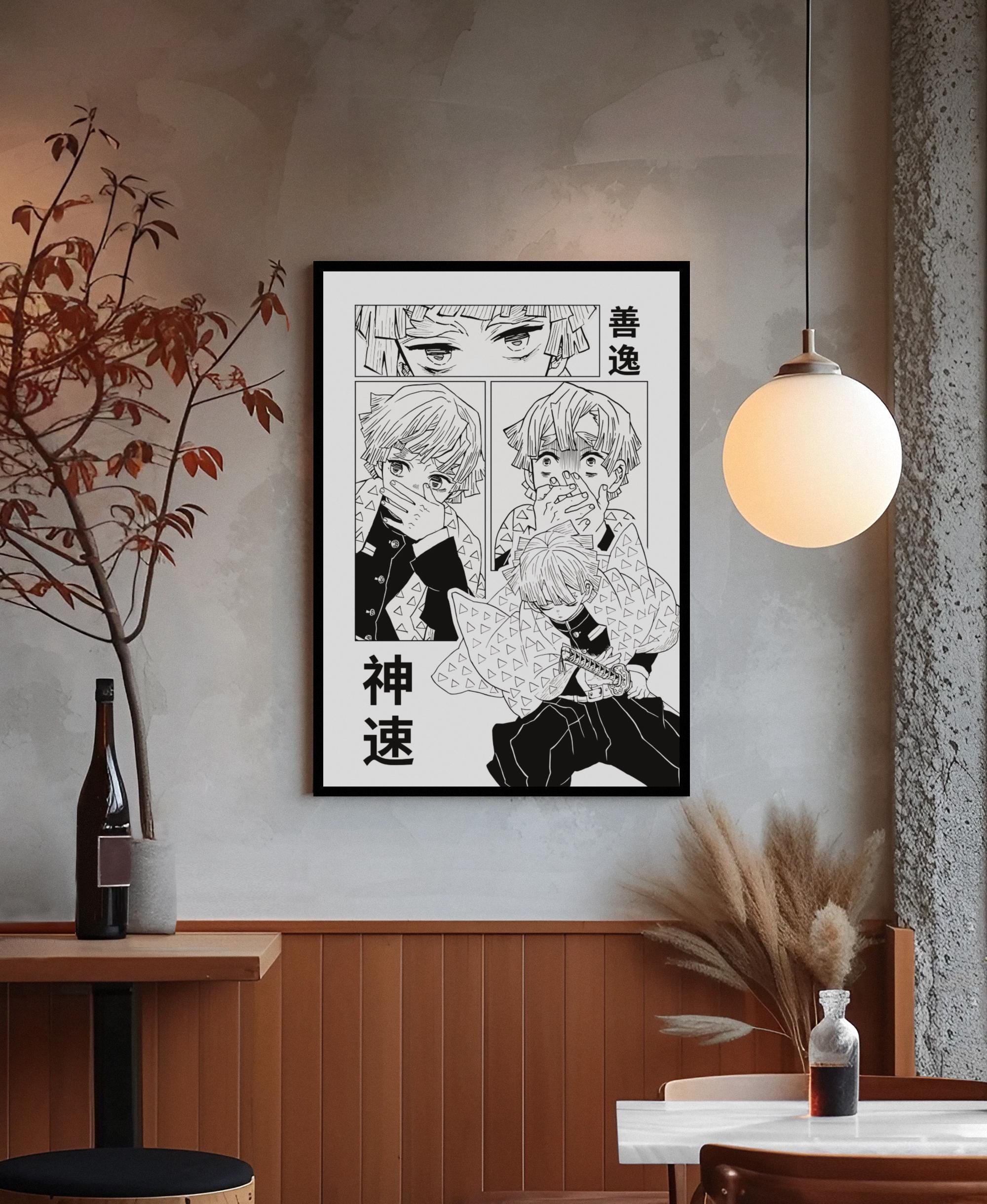 Zenitsu Demon Slayer Poster, Zenitsu Agatsuma, Kimetsu No Yaiba Poster ...