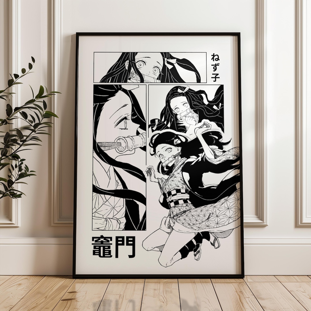 Nezuko Demon Slayer Poster, Anime Poster, Nezuko Wall Art, Demon Slayer ...