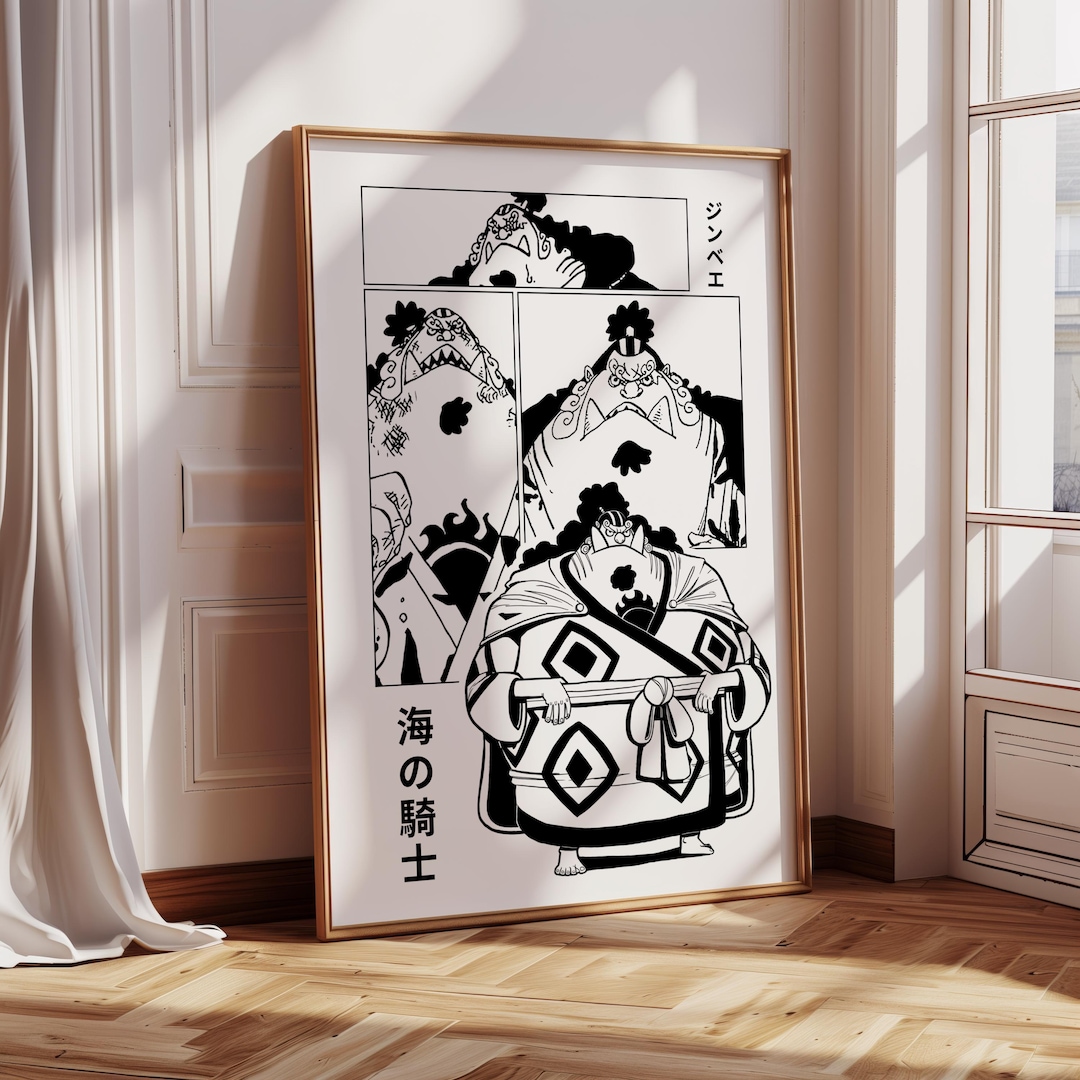 Jinbe One Piece Poster, Jinbe Print One Piece, One Piece Wall Art ...