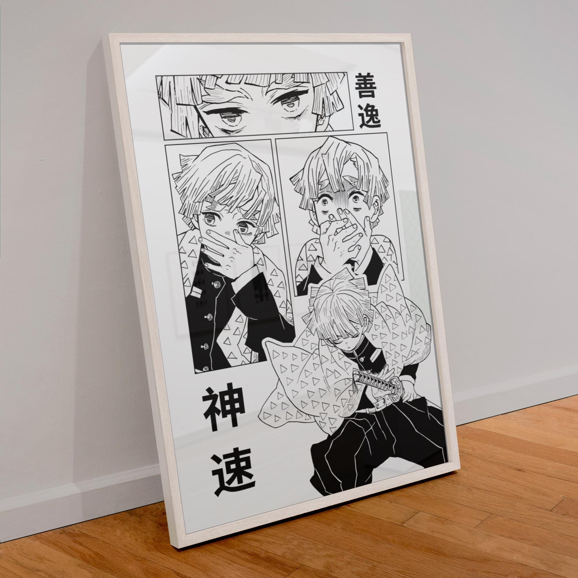 Zenitsu Demon Slayer Poster, Zenitsu Agatsuma, Kimetsu No Yaiba Poster ...