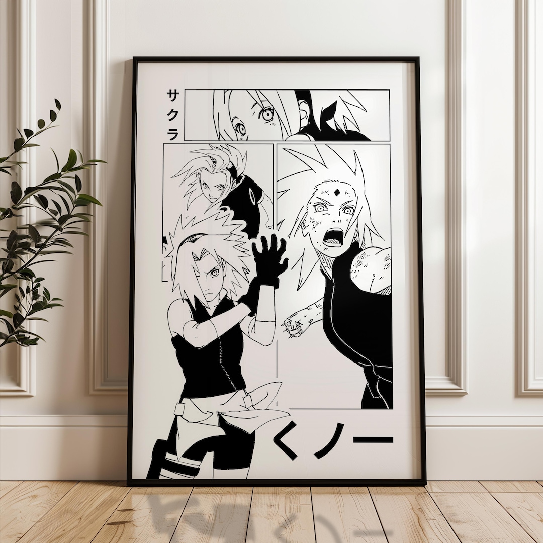 Sakura Haruno Poster, Naruto Panel, Naruto Manga Wall Art, Sakura Haruno Digital Print, Sakura ...