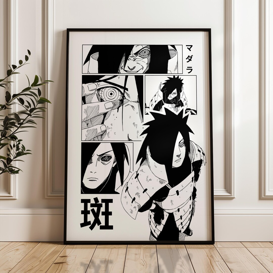 Madara Uchiha Poster, Naruto Shippuden Poster, Naruto Wall Art, Madara ...