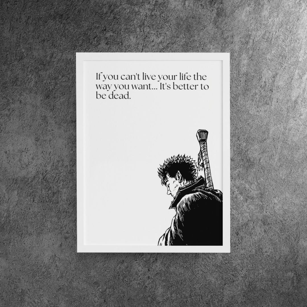 Guts Wall Art, Berserk Poster, Guts Poster, Berserk Wall Art, Berserk ...