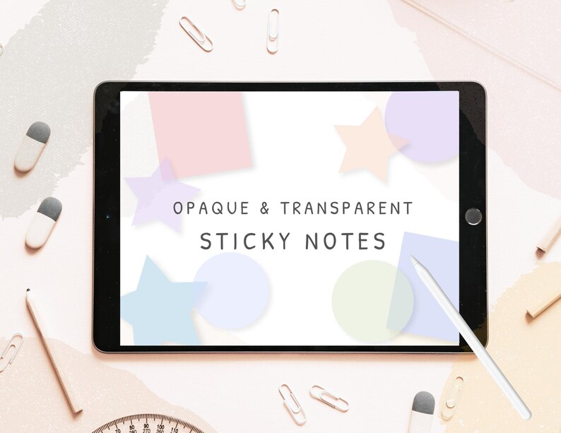 Transparent Digital Sticky Notes, Digital Stickers, Digital Notes ...