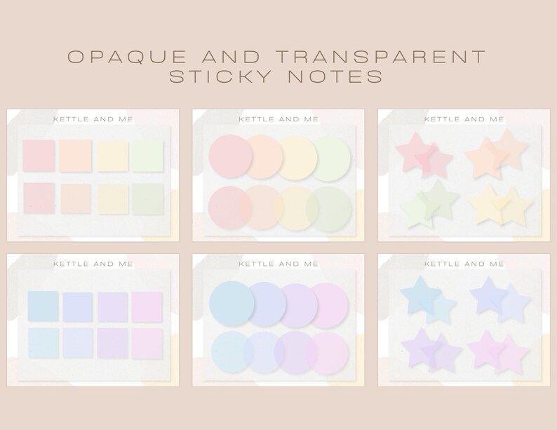 Transparent Digital Sticky Notes, Digital Stickers, Digital Notes ...