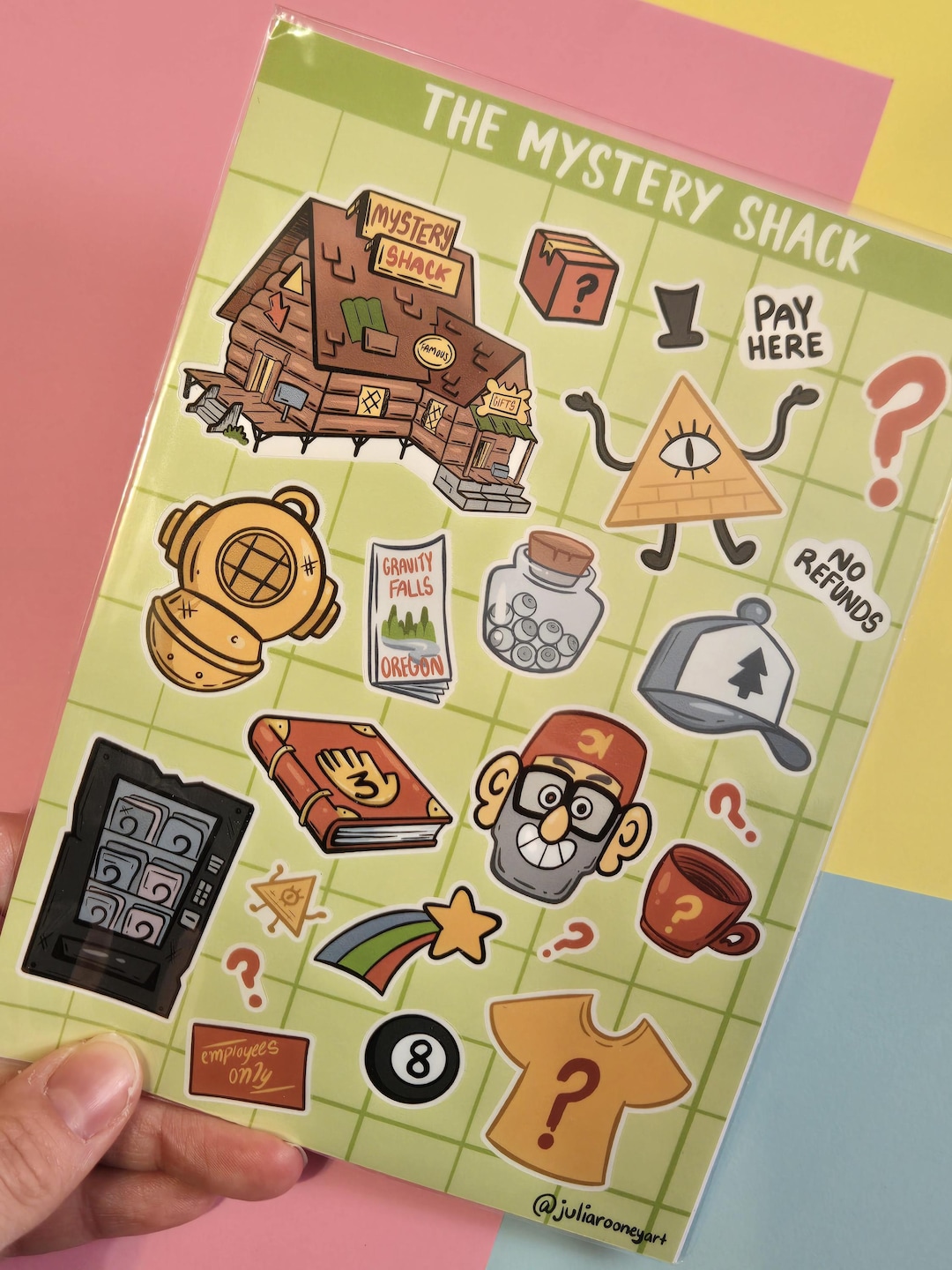The Mystery Shack 5 X 7 Gravity Falls Inspired Sticker Sheet - Etsy