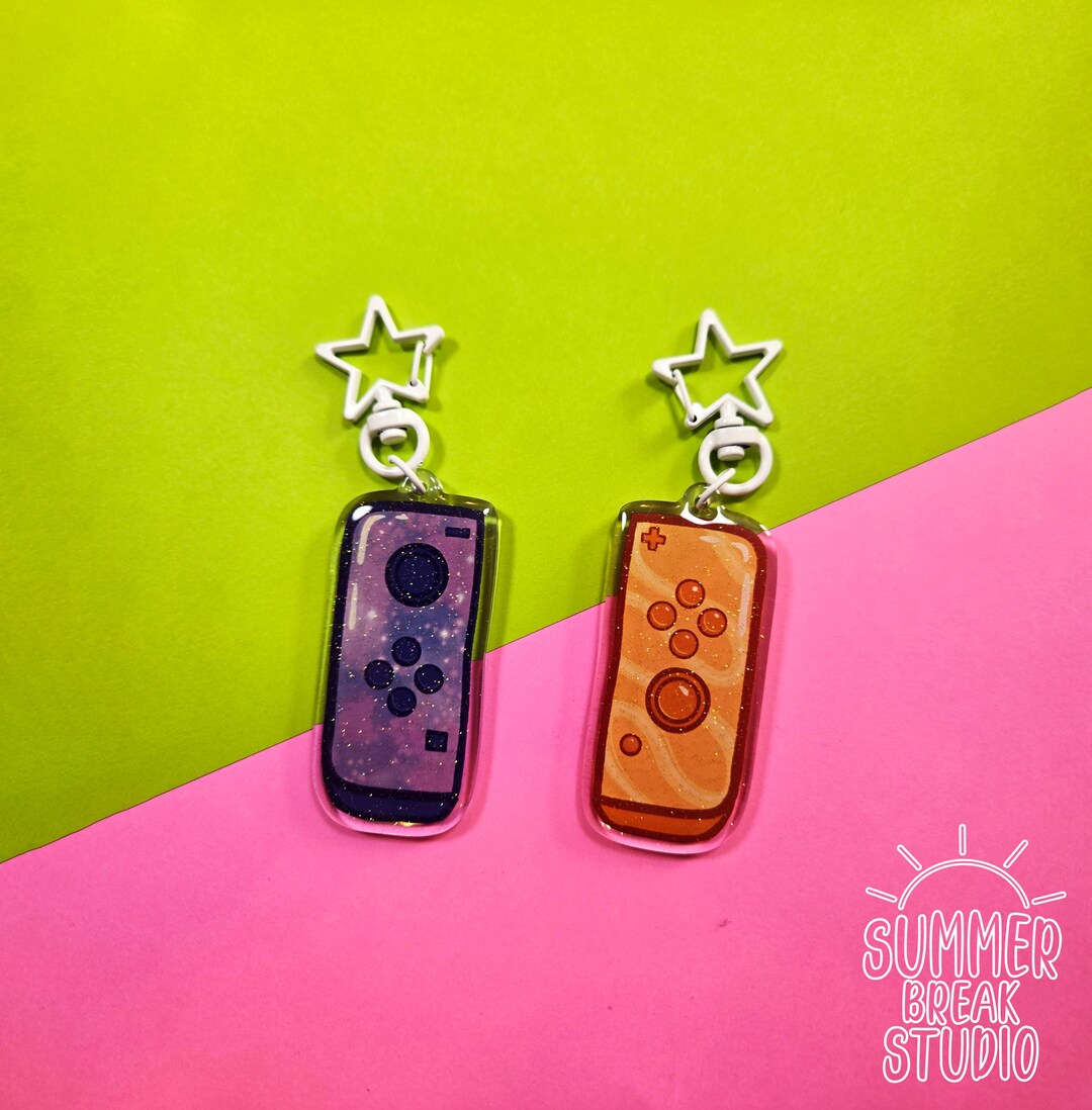 Nintendo Switch Joycon Keychains Purple Galaxy or Orange Dreamsicle ...