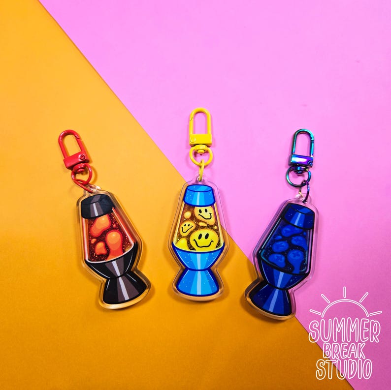 Lava Lamp Glitter Shaker Acrylic Keychain Charms | Nostalgia | Gift - Etsy
