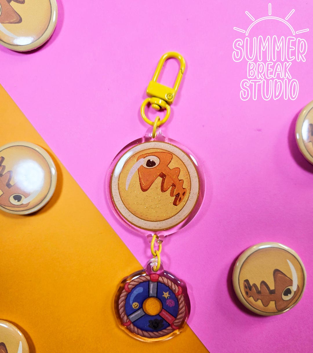 Salmon Run Grizzco Golden Egg and Lifesaver Connector Acrylic Charm ...