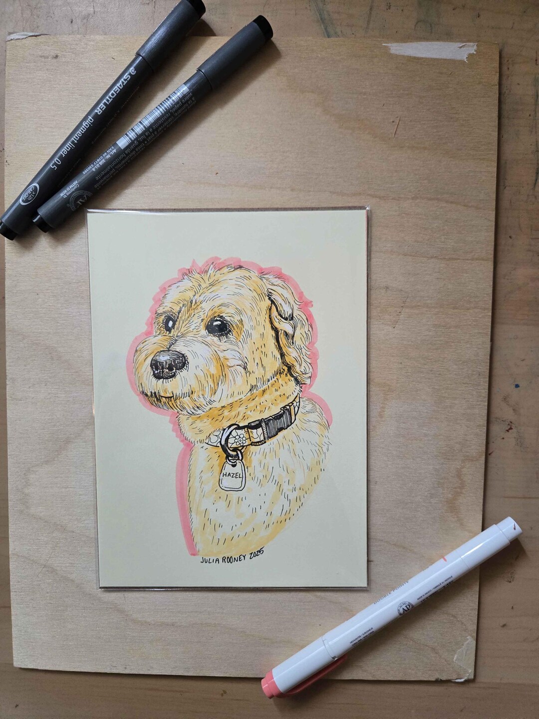 Hand Drawn Pet Portrait Based on a Photograph | Ink or Watercolor | No ...
