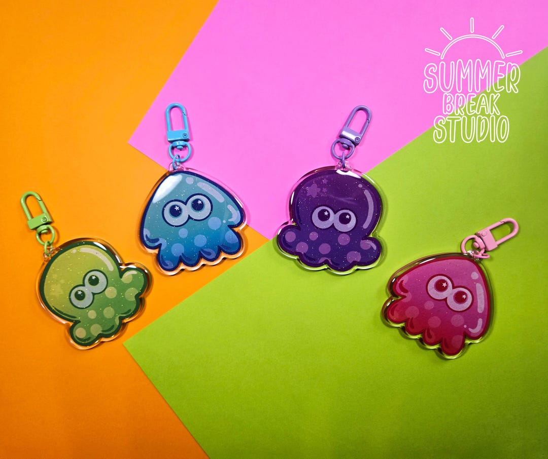 Inkling Octoling Acrylic Keychain Charm: Gamer Gift - Etsy