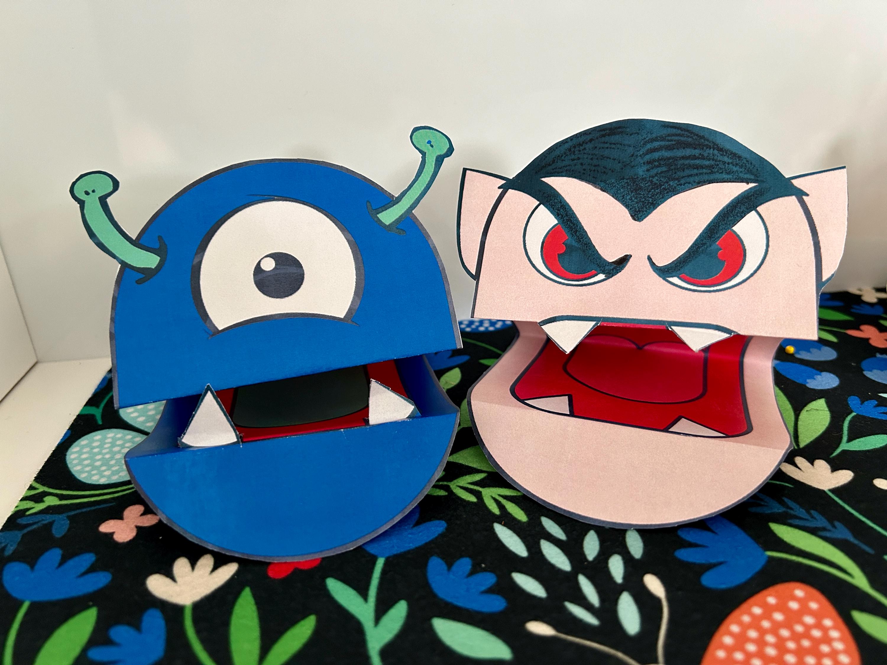 Printable HALLOWEEN Puppet Palz, Paper Hand Puppets, Digital Download ...