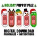 Holiday Printable Paper Puppet Palz, Santa and Rudolph, GRINCH, Elf and ...