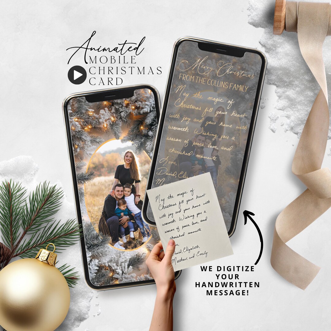 Animated Mobile Christmas Card, Digital Christmas Card, Image Holiday ...