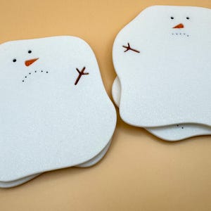 Melted Snowman Coasters - Set of 4 | Unique Christmas Décor | Non-slip ...