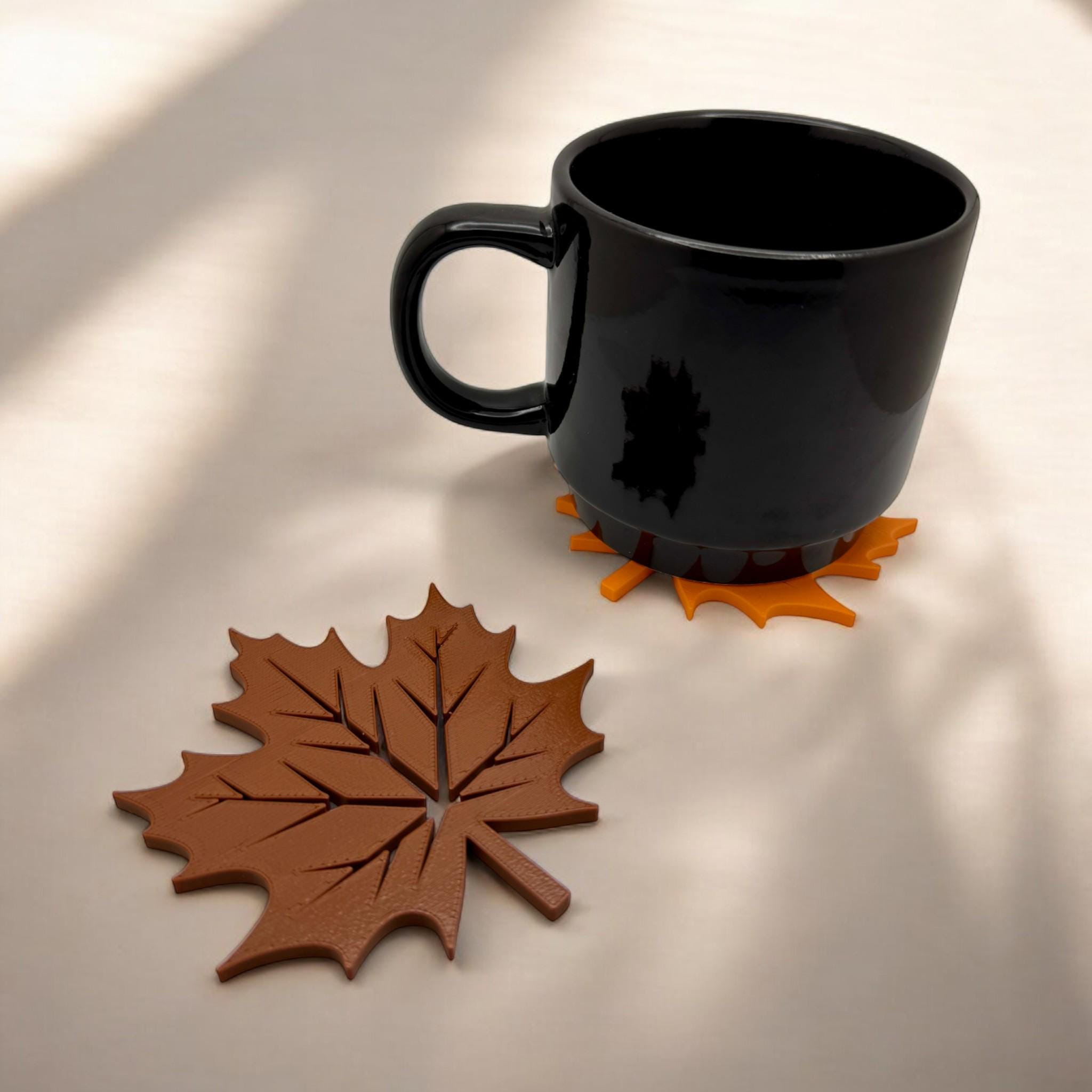 Maple Leaf Coasters: 3D Printed Fall Home Décor - Set of 4 - Seasonal ...