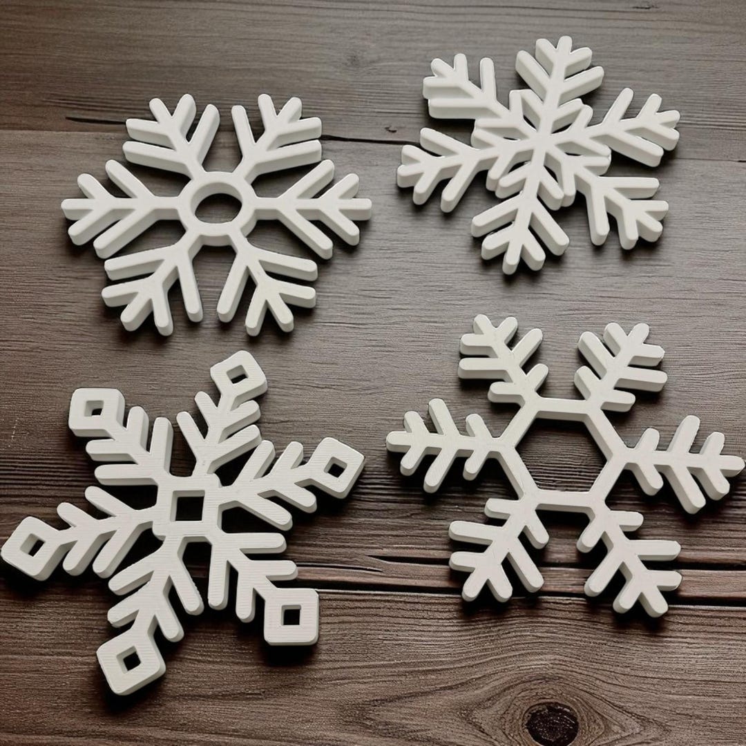 Snowflake Coasters Set: Matte, Hosting Accessories, Winter Holiday ...
