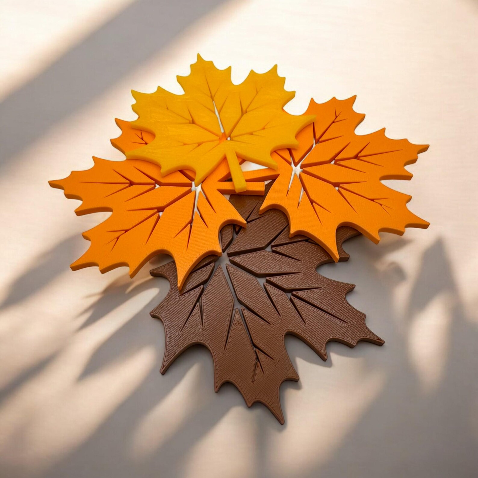 Maple Leaf Coasters: 3D Printed Fall Home Décor - Set of 4 - Seasonal ...