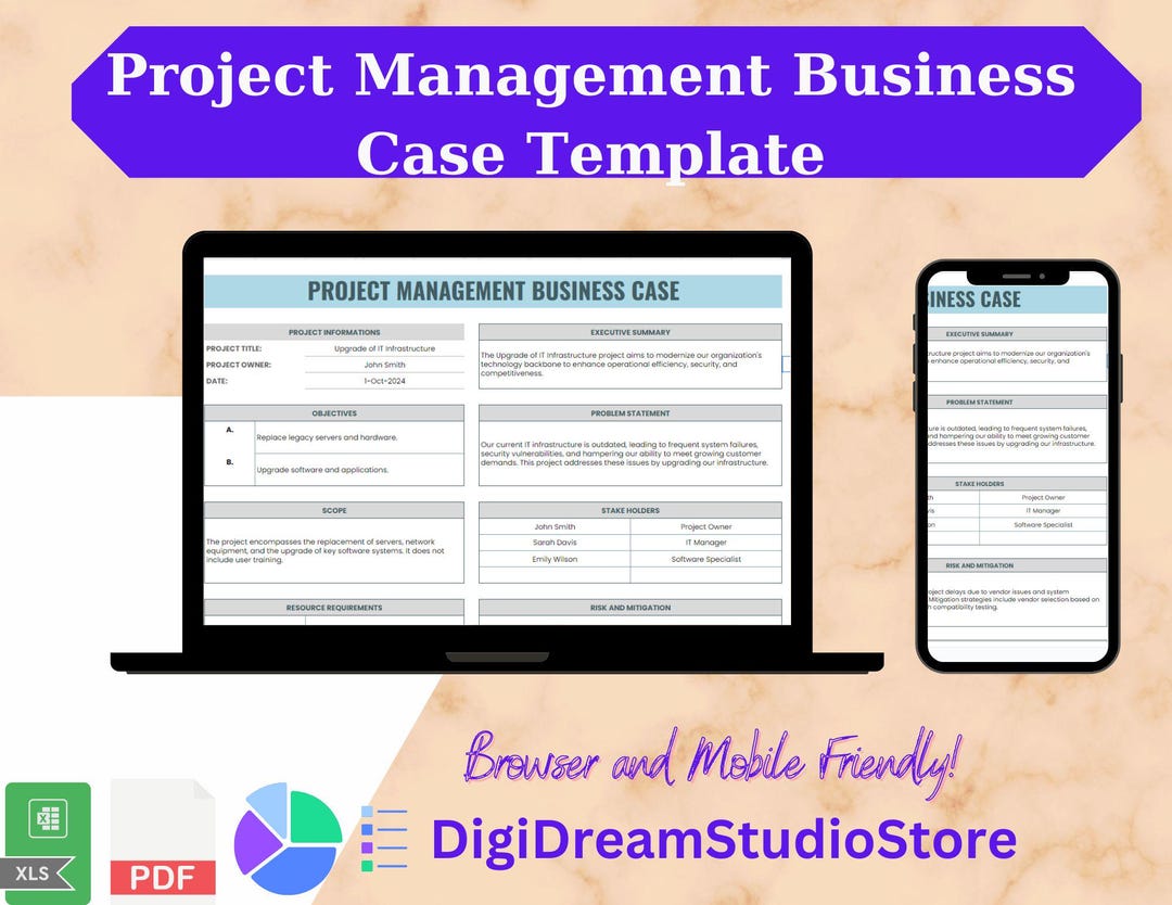 Project Management Business Case Template, Google Sheets for Startups ...