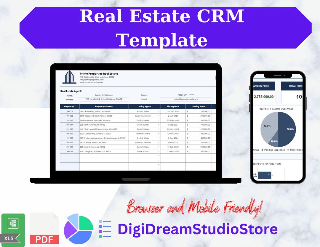 Real Estate CRM Template, Google Sheets for Agents, Brokers, Investors ...