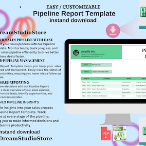 Editable Pipeline Report Template Easy Digital Download for Sales Teams ...