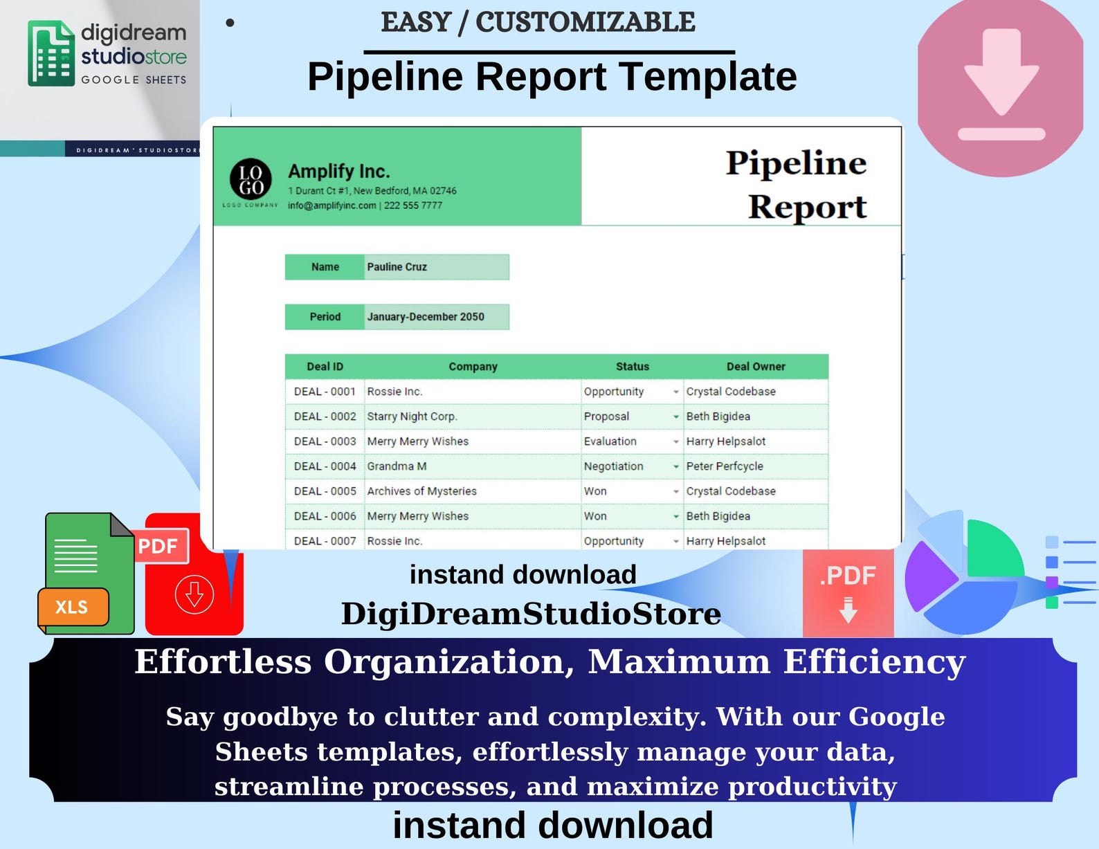 Editable Pipeline Report Template Easy Digital Download for Sales Teams ...